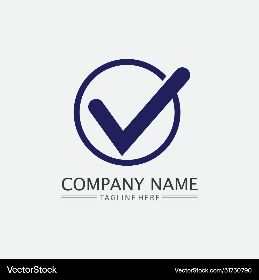 Checklist check mark logo or icon tick symbol Vector Image