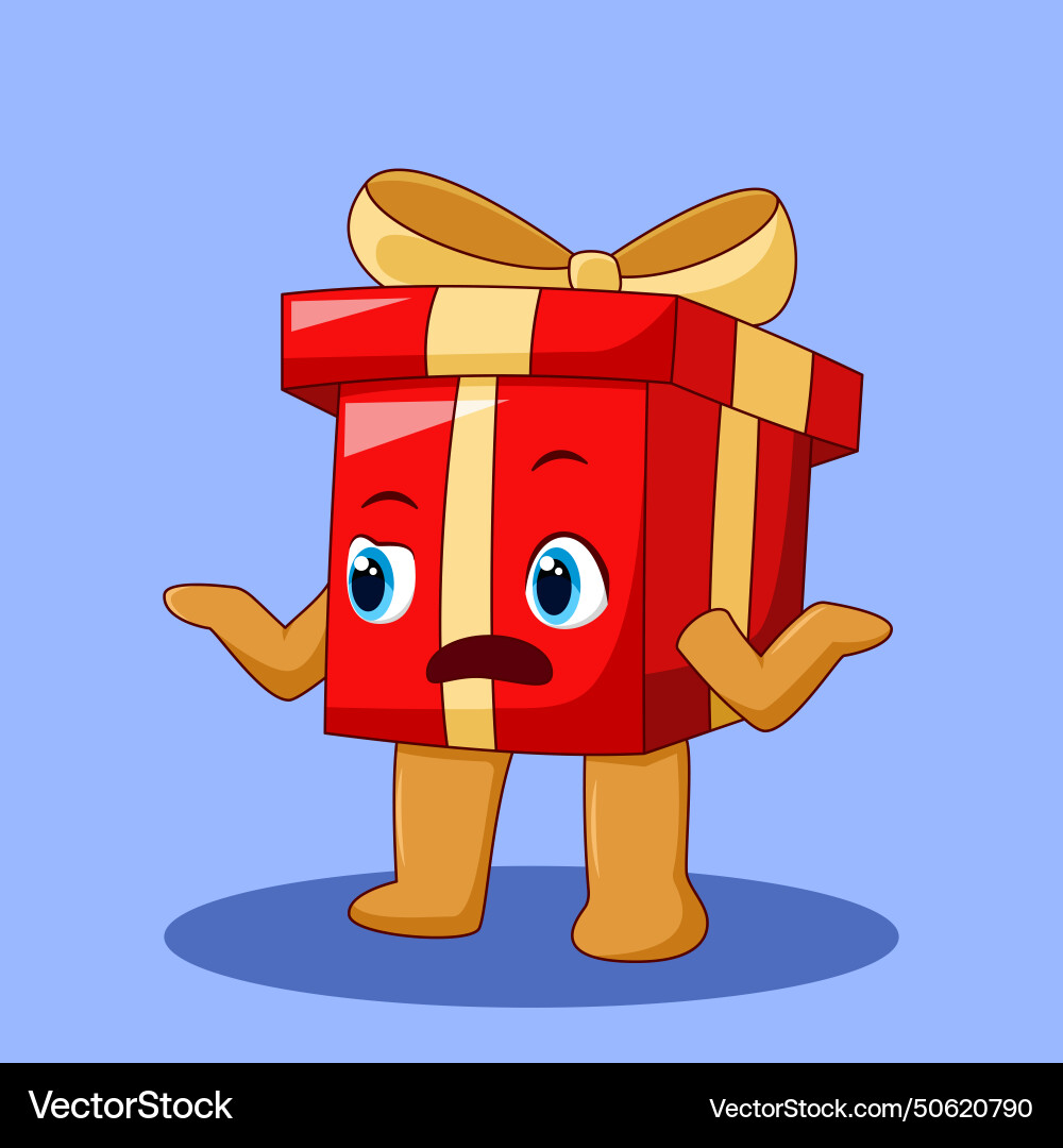 Cute gift stunned expression Royalty Free Vector Image