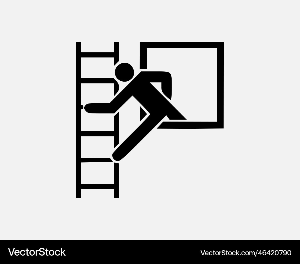 Emergency window escape ladder icon Royalty Free Vector