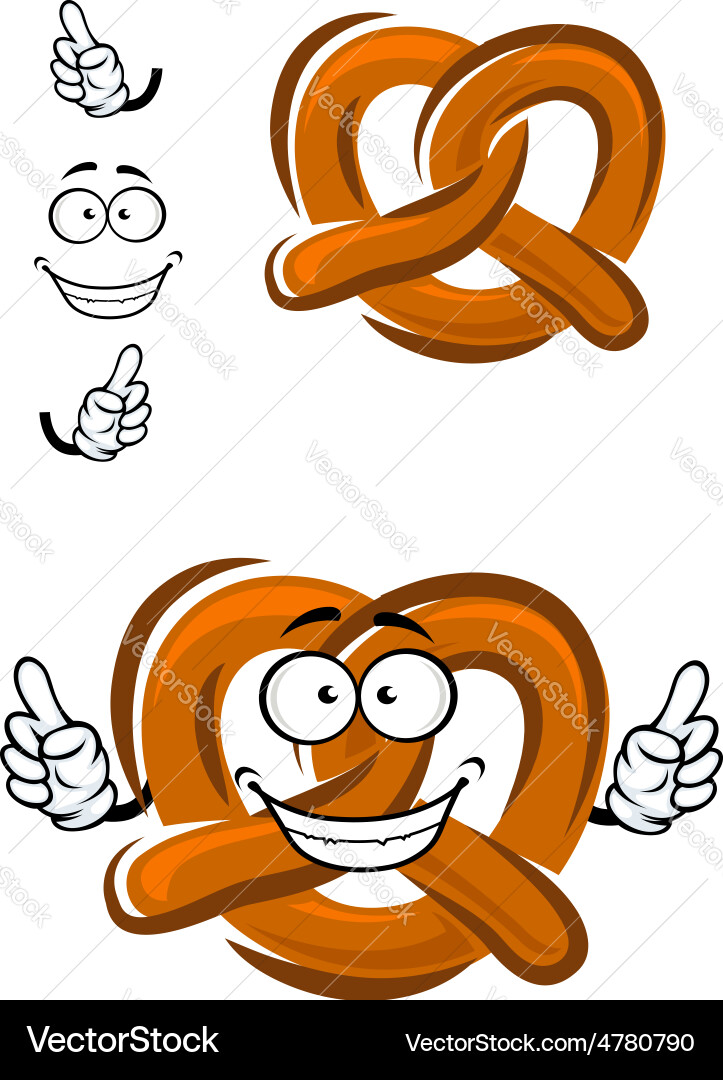 Happy Bavarian Pretzel Character Royalty Free Vector Image