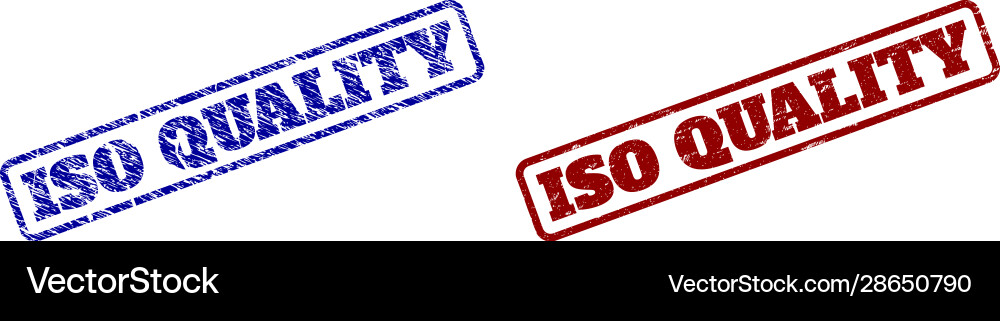 Iso quality blue and red rounded rectangle Vector Image