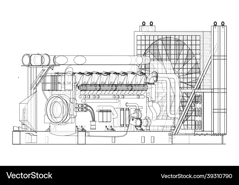 Large industrial diesel generator Royalty Free Vector Image