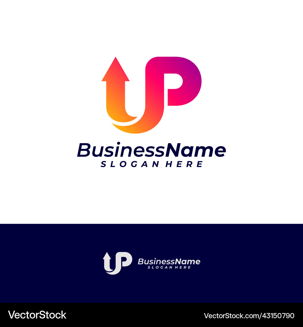 Letter up logo design template initial Royalty Free Vector