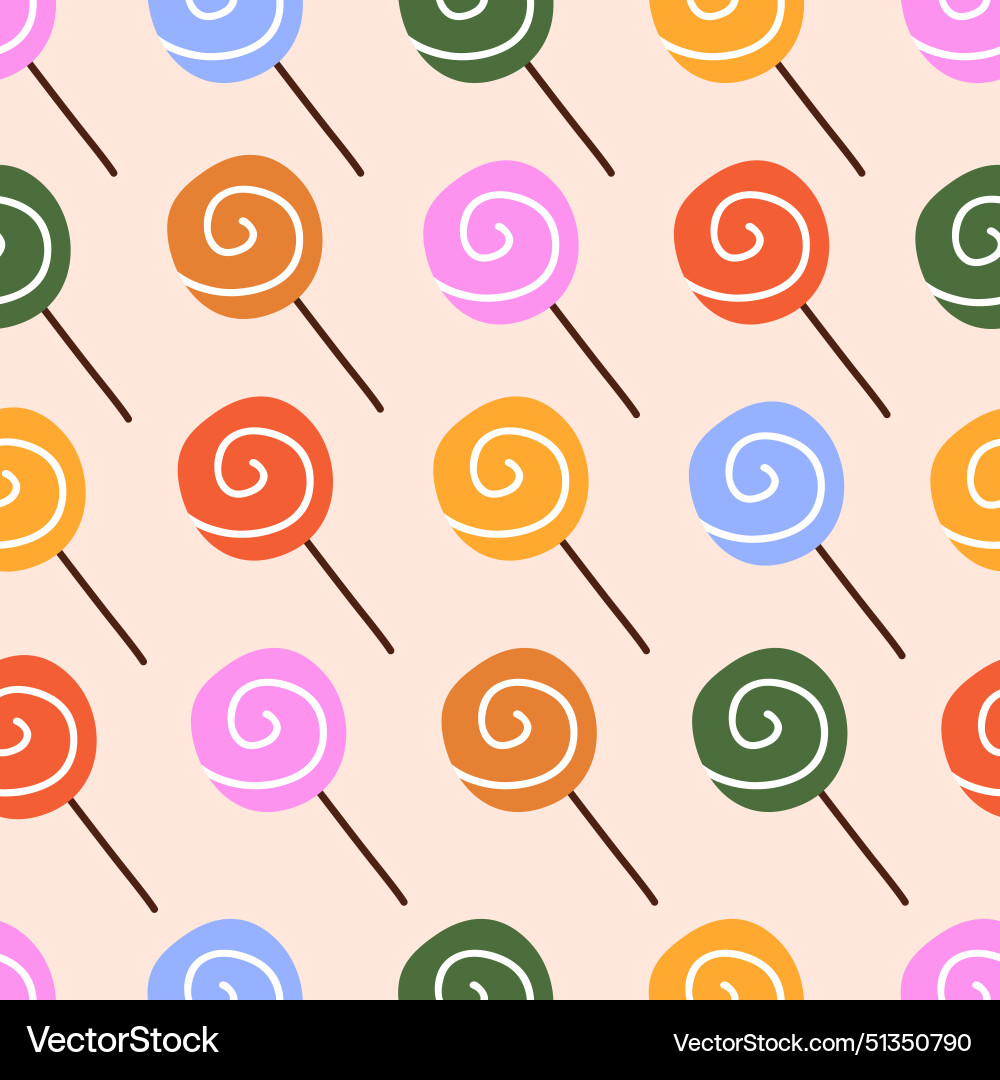 Lollipop pattern seamless sweet background Vector Image