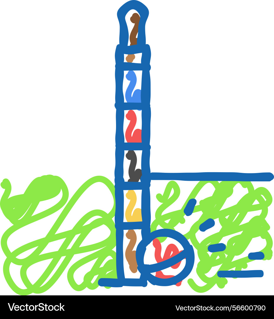 Peg out croquet game icon doodle Royalty Free Vector Image