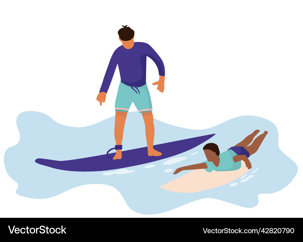 People at beach cartoon characters doing summer Vector Image