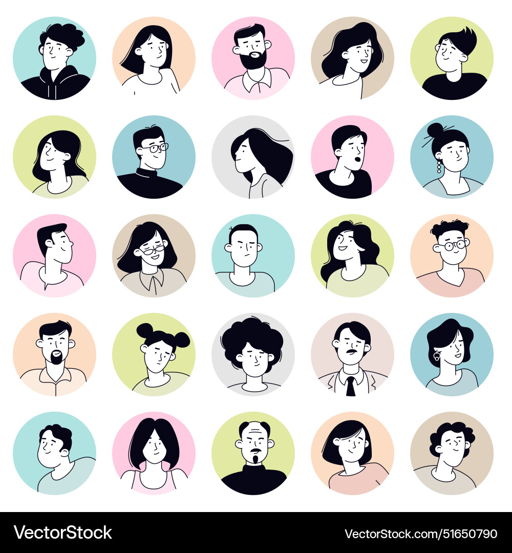 People avatar flat design collection Royalty Free Vector