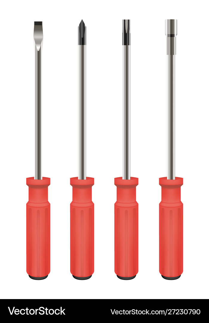 Roter Schraubendrehersatz Lizenzfreies Vektorbild