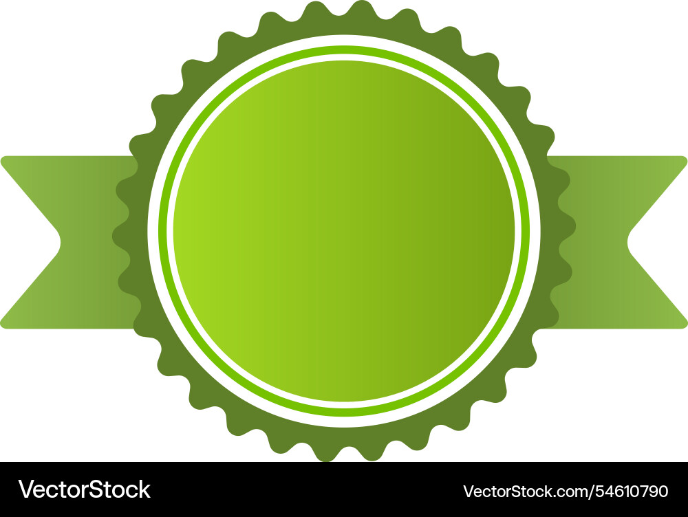 Round green blank sticker or badge featuring Vector Image