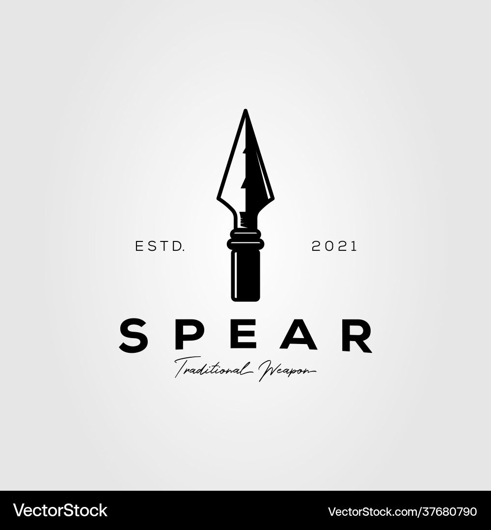Sharp Spear Logo Kopf Pfeil Lanzen Design Vektorbild