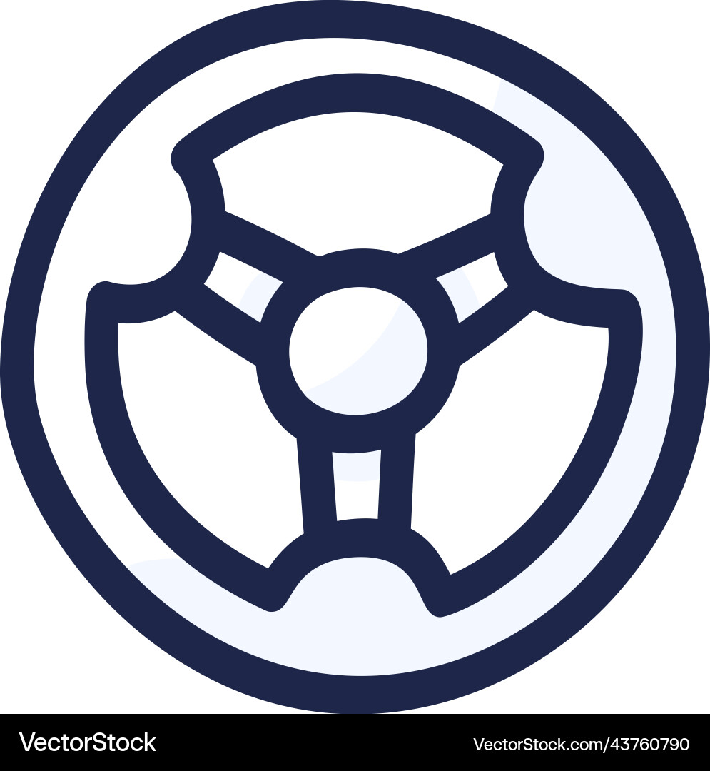 Steering wheel hand drawn outline doodle icon Vector Image