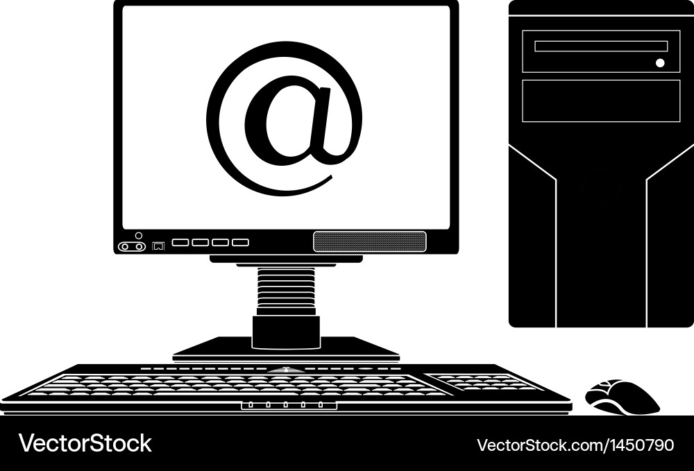 Stencil of computer Royalty Free Vector Image - VectorStock