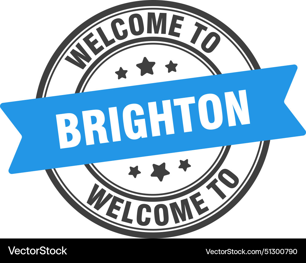 Welcome to brighton stamp round sign Royalty Free Vector