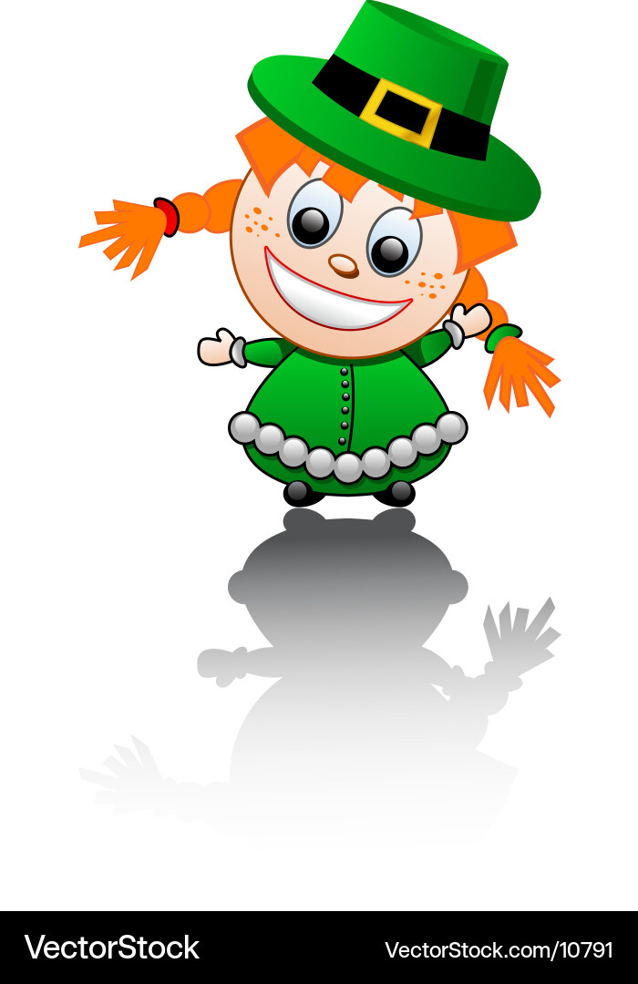Cartoon irish girl Royalty Free Vector Image - VectorStock