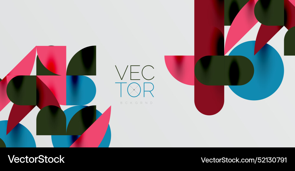 Circles semi squares and round shapes Royalty Free Vector