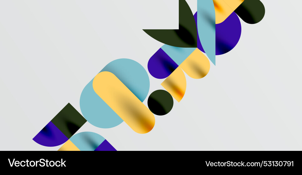 Circles semi squares and round shapes Royalty Free Vector