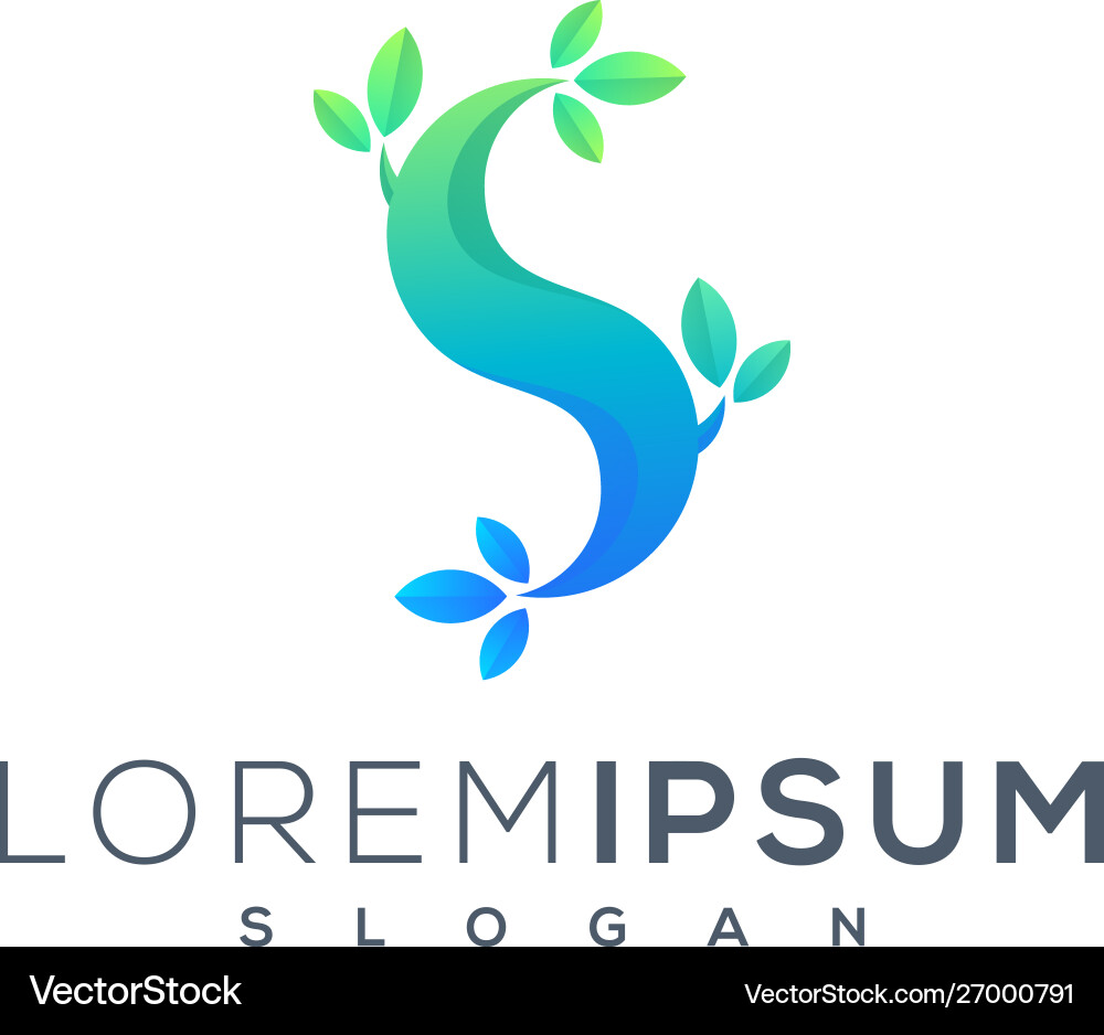 Colorful s leaf logo icon Royalty Free Vector Image