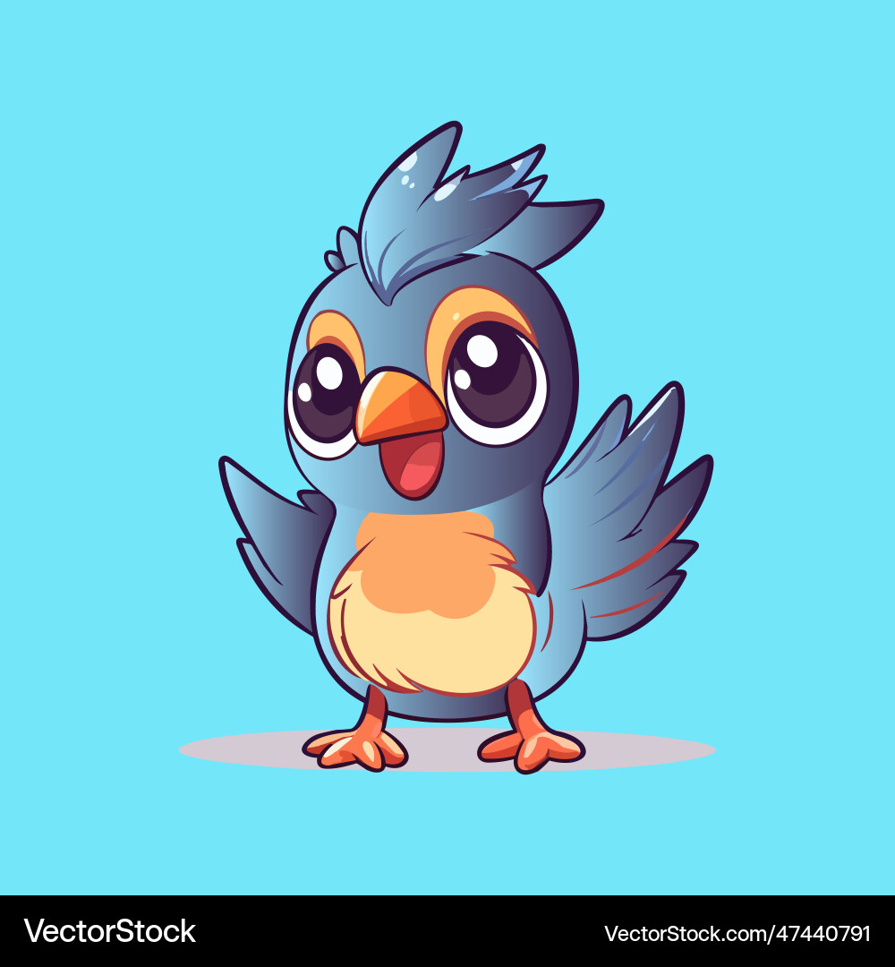 Cute cuckoo bird cartoon Royalty Free Vector Image