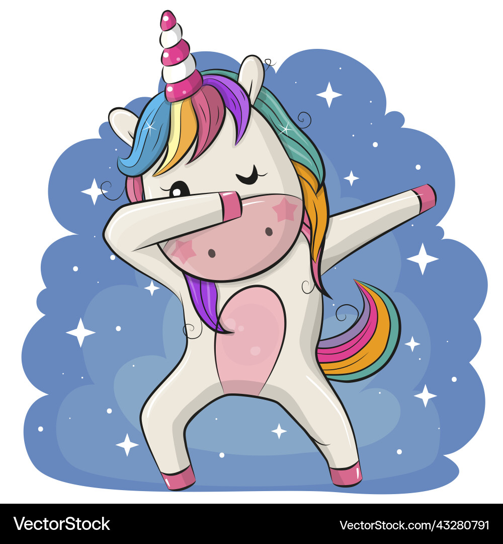Cute Dancing Unicorn Royalty Free Vector Image