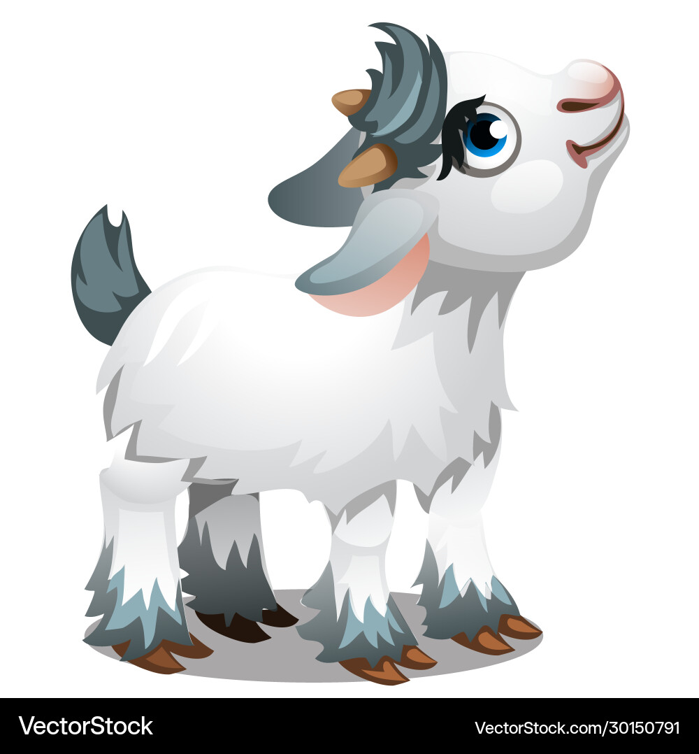 Cute little animated goat isolated on a white Vector Image