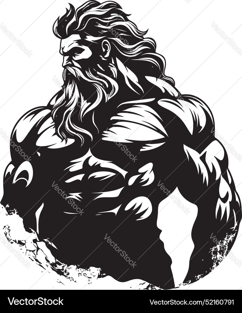 Divine physique logo design with thunder god zeus Vector Image
