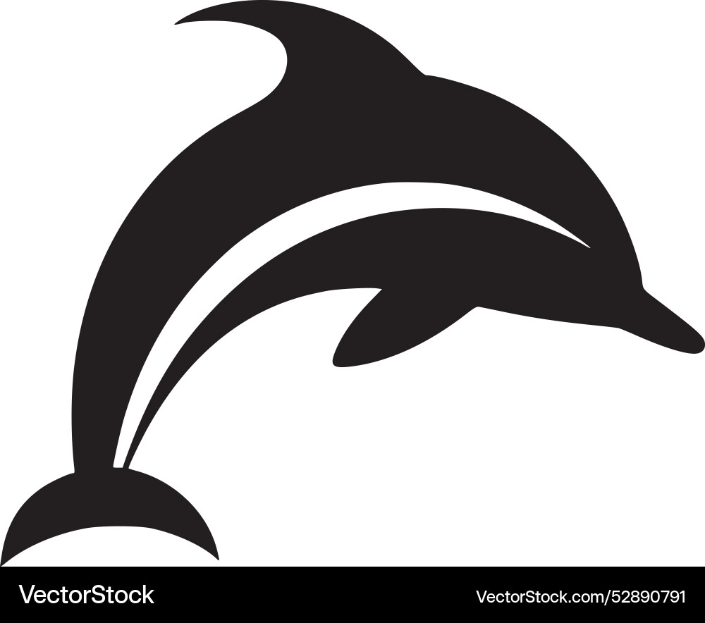 Dolphin - minimalist and flat logo Royalty Free Vector Image