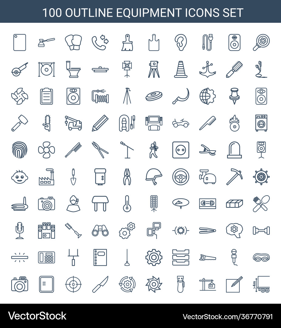 Equipment icons Royalty Free Vector Image - VectorStock