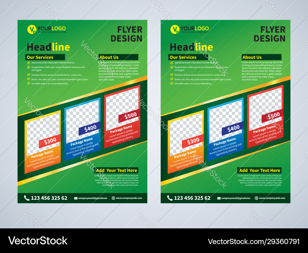 Flyer design template Royalty Free Vector Image