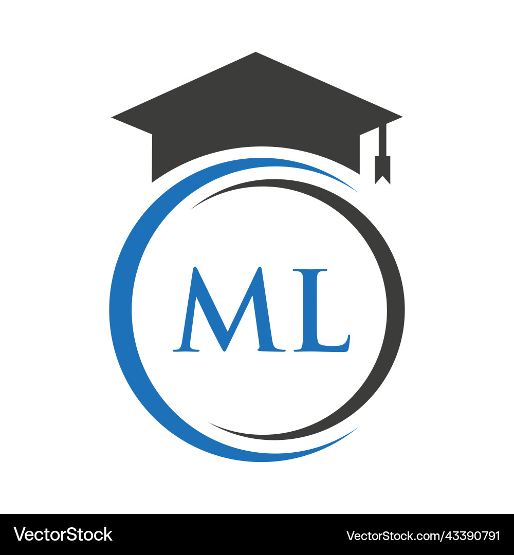 Letter ml education logo concept with educational Vector Image
