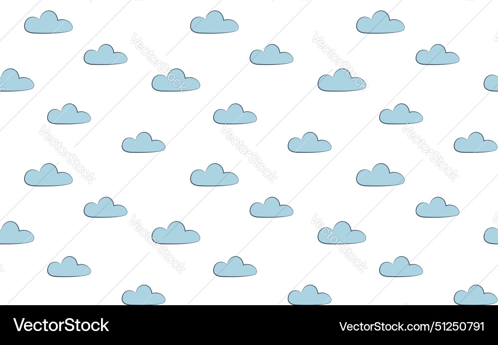 Pattern with cute clouds seamless background Vector Image