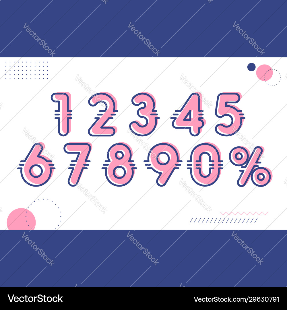 Playful number set Royalty Free Vector Image - VectorStock