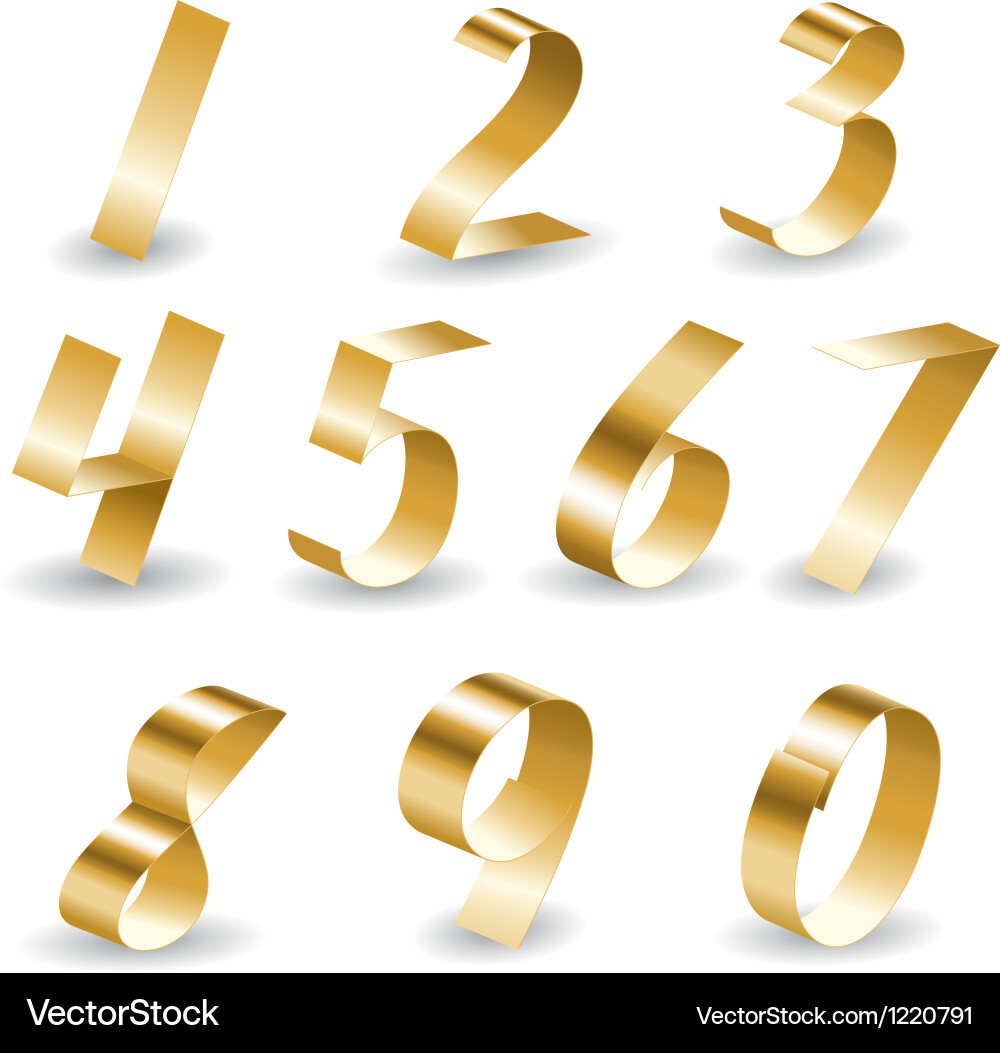 Ribbon number set Royalty Free Vector Image - VectorStock