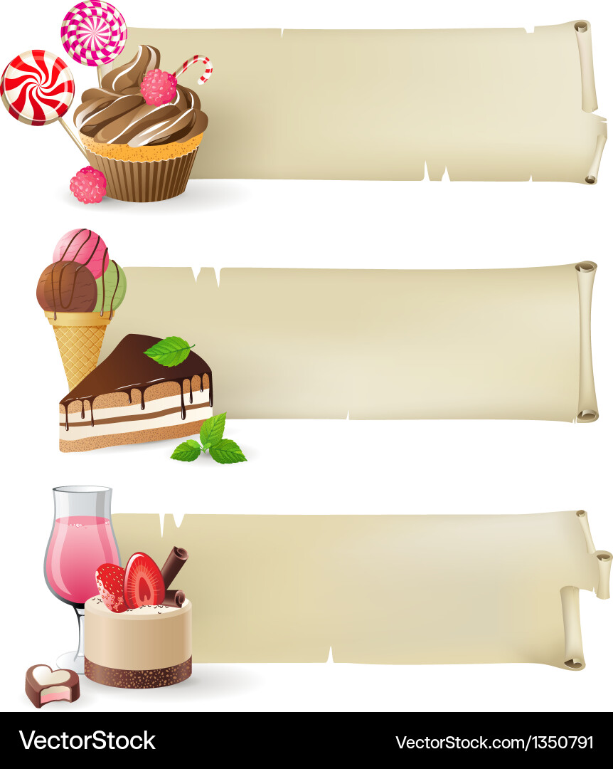 Sweet banners Royalty Free Vector Image - VectorStock