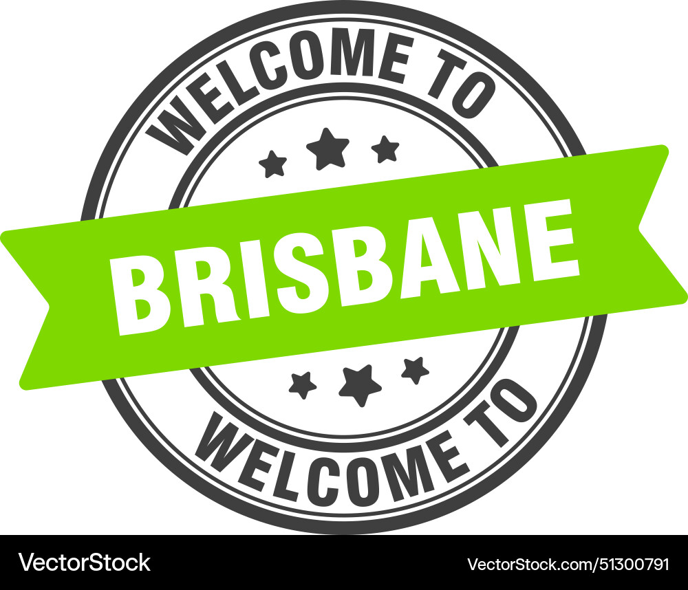 Welcome to brisbane stamp round sign Royalty Free Vector