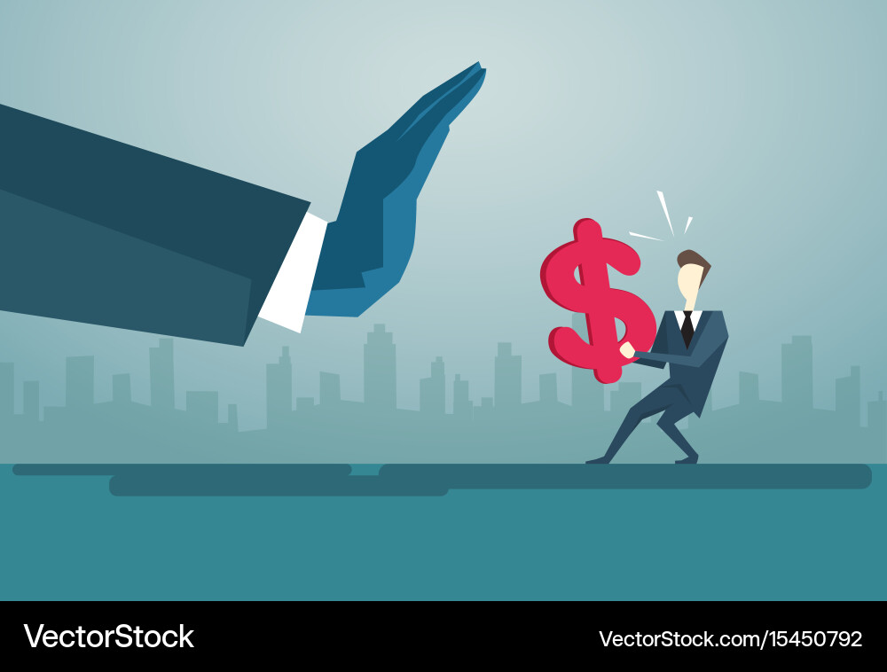 Businessman hand hold dollar sign problem Vector Image