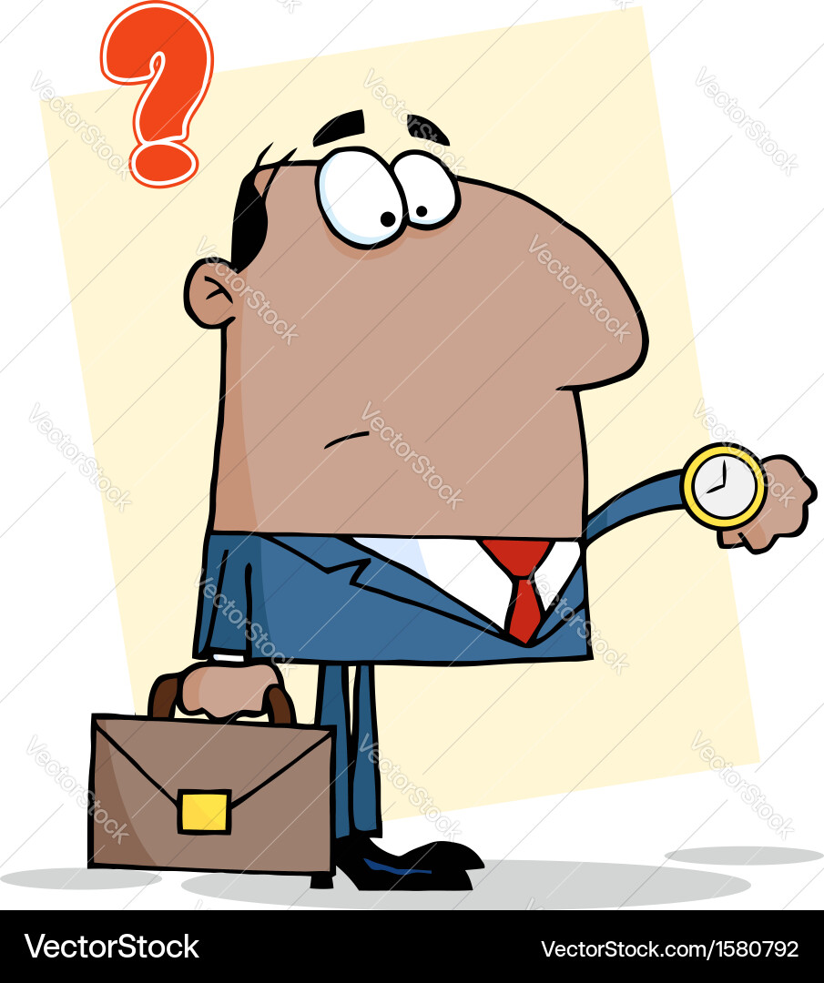 Businessman running late cartoon Royalty Free Vector Image