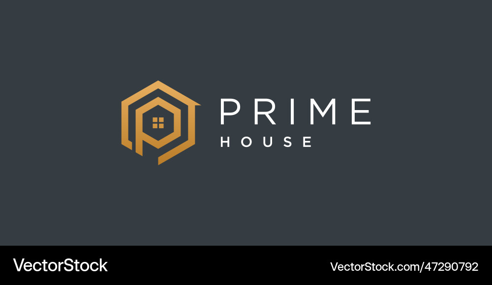 House logo design with creative letter p concept Vector Image