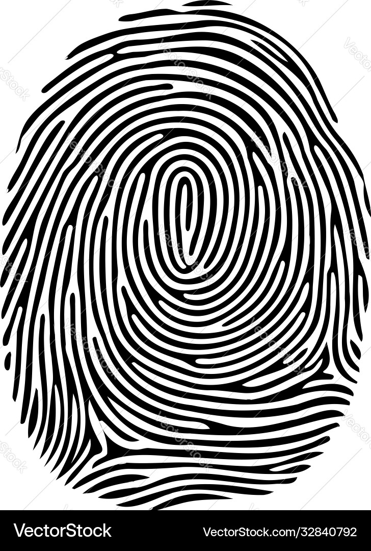 Isolated Black Fingerprint Royalty Free Vector Image