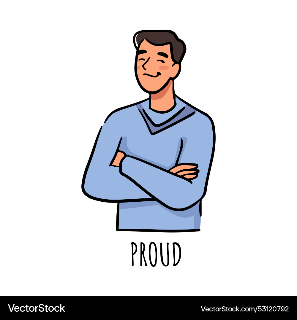 Man with proud or content facial expression Vector Image