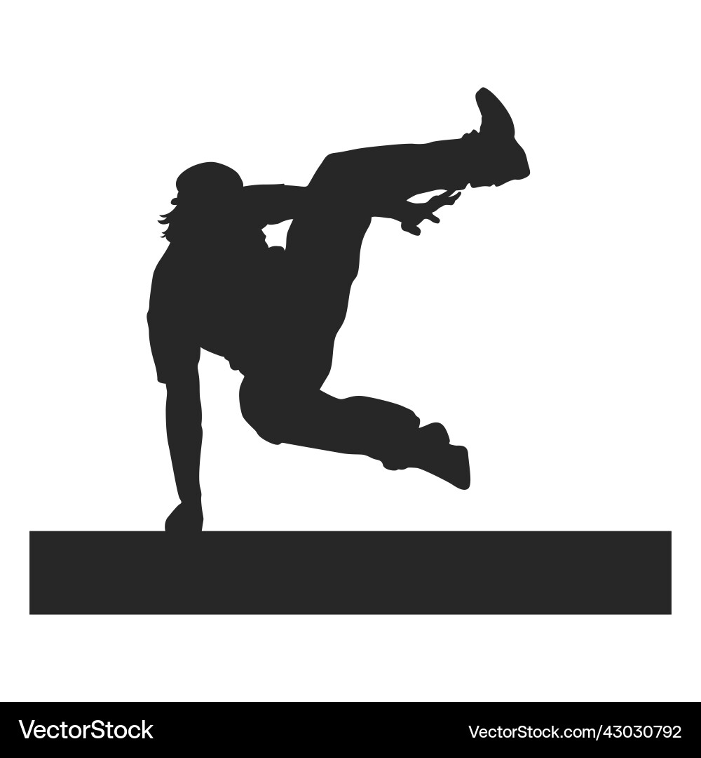 Parkour jumping silhouette 4 Royalty Free Vector Image