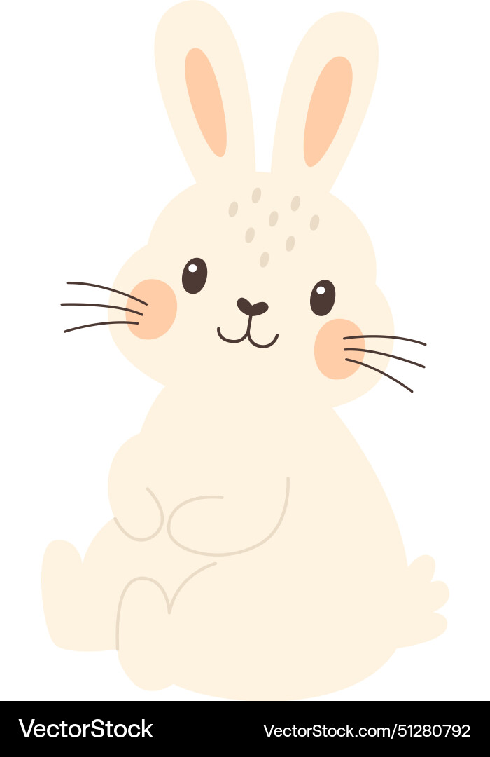 Sitting rabbit animal Royalty Free Vector Image