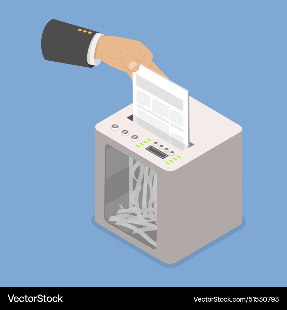 3d isometric flat of paper Royalty Free Vector Image