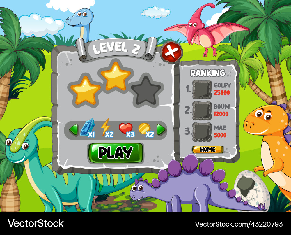 A game background template with elements Vector Image