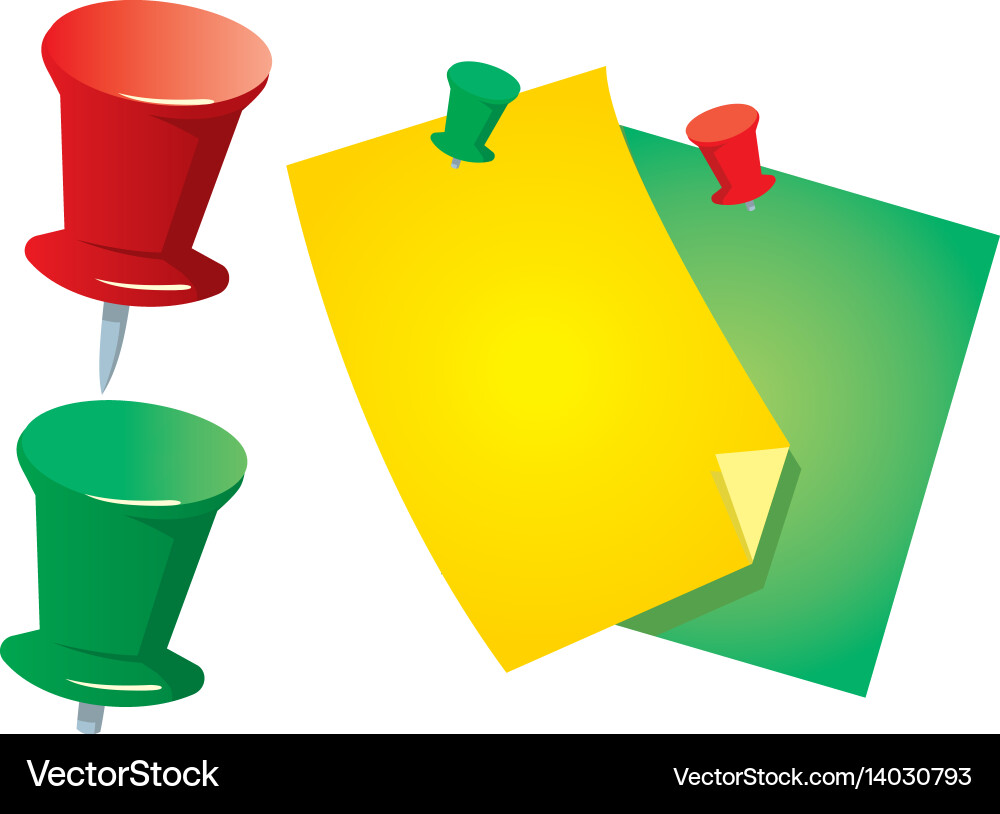 Colorful Push Pins Royalty Free Vector Image - VectorStock