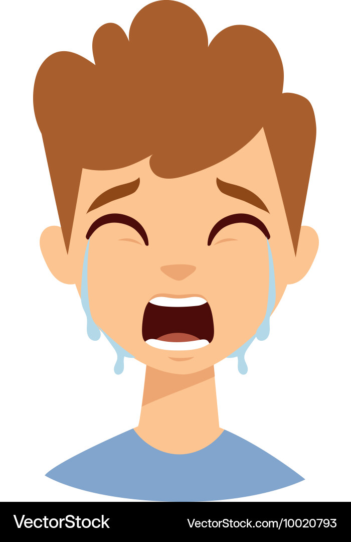 Crying boy Royalty Free Vector Image - VectorStock