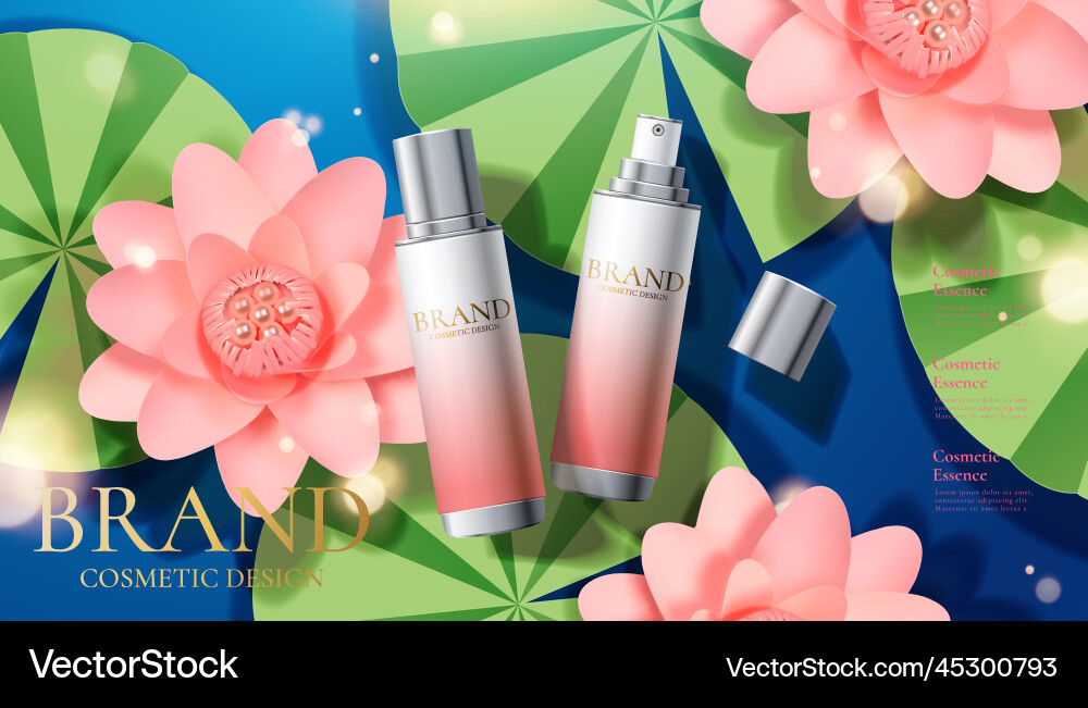 Gradient skincare spray ads Royalty Free Vector Image