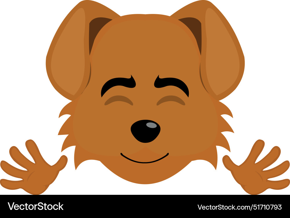 Head dog hands greeting Royalty Free Vector Image
