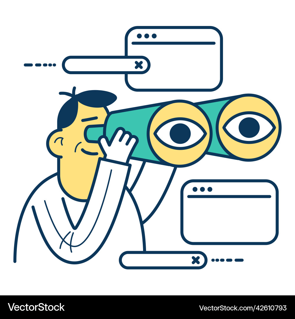 Internet search concept the process of discovery Vector Image