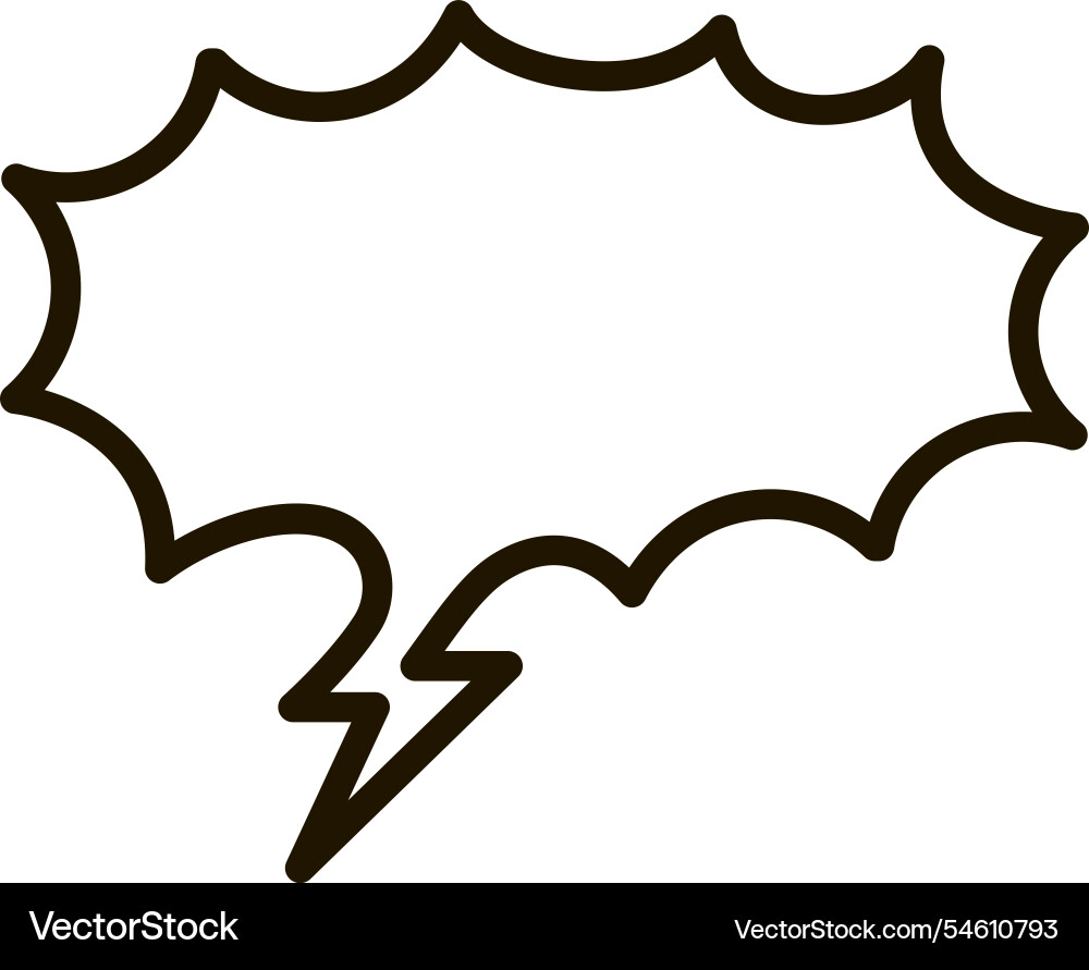 Jagged speech bubble with a lightning bolt tail Vector Image