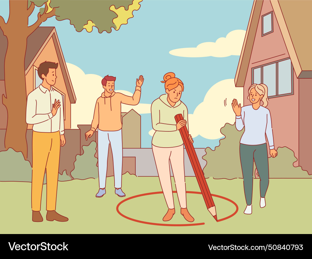 Private space violation and protection girl Vector Image